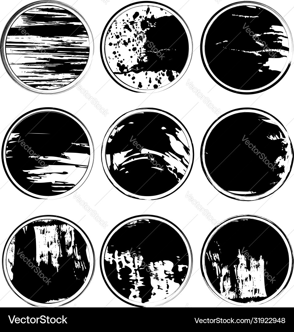 Set black grunge stamps distress texture Vector Image