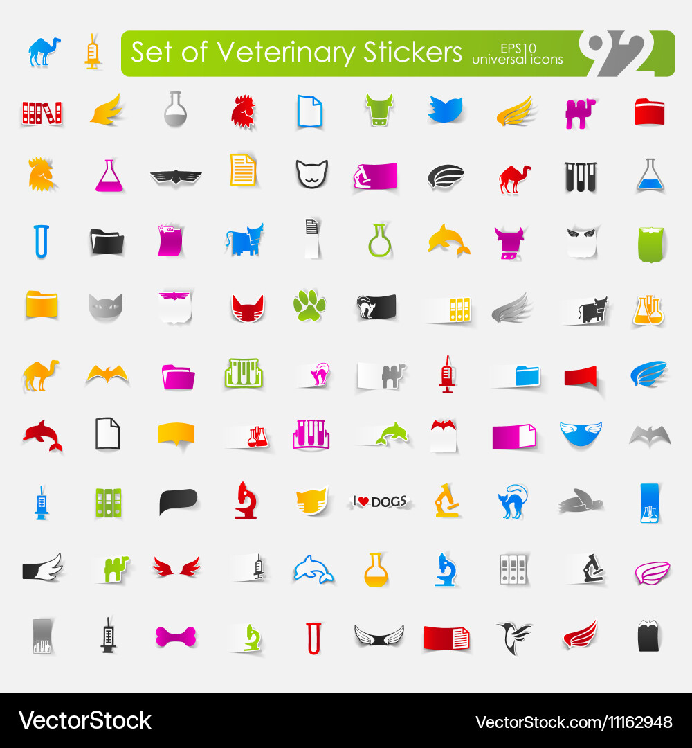 Set of veterinary stickers Royalty Free Vector Image