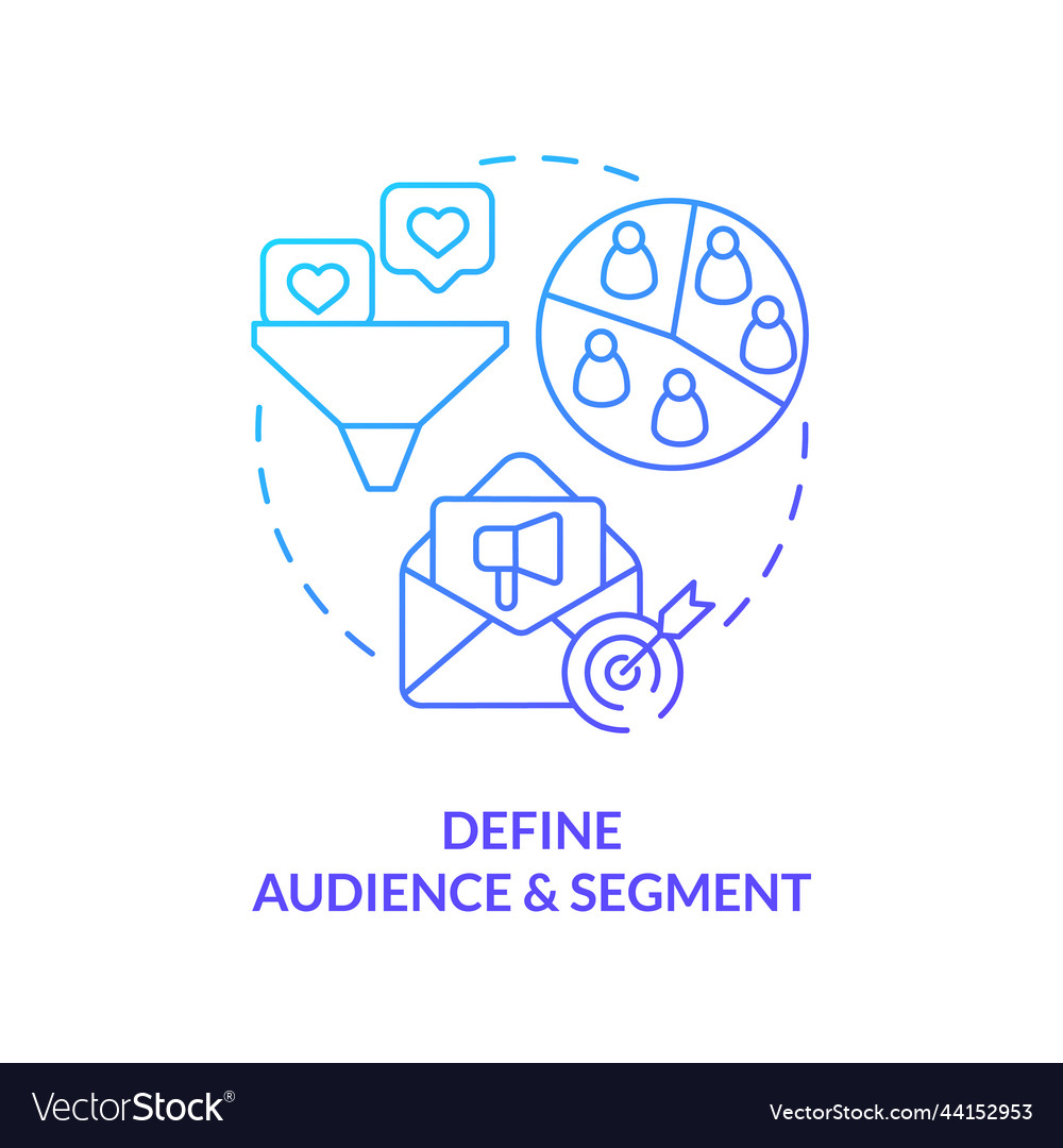 Define audience and segment blue gradient concept Vector Image