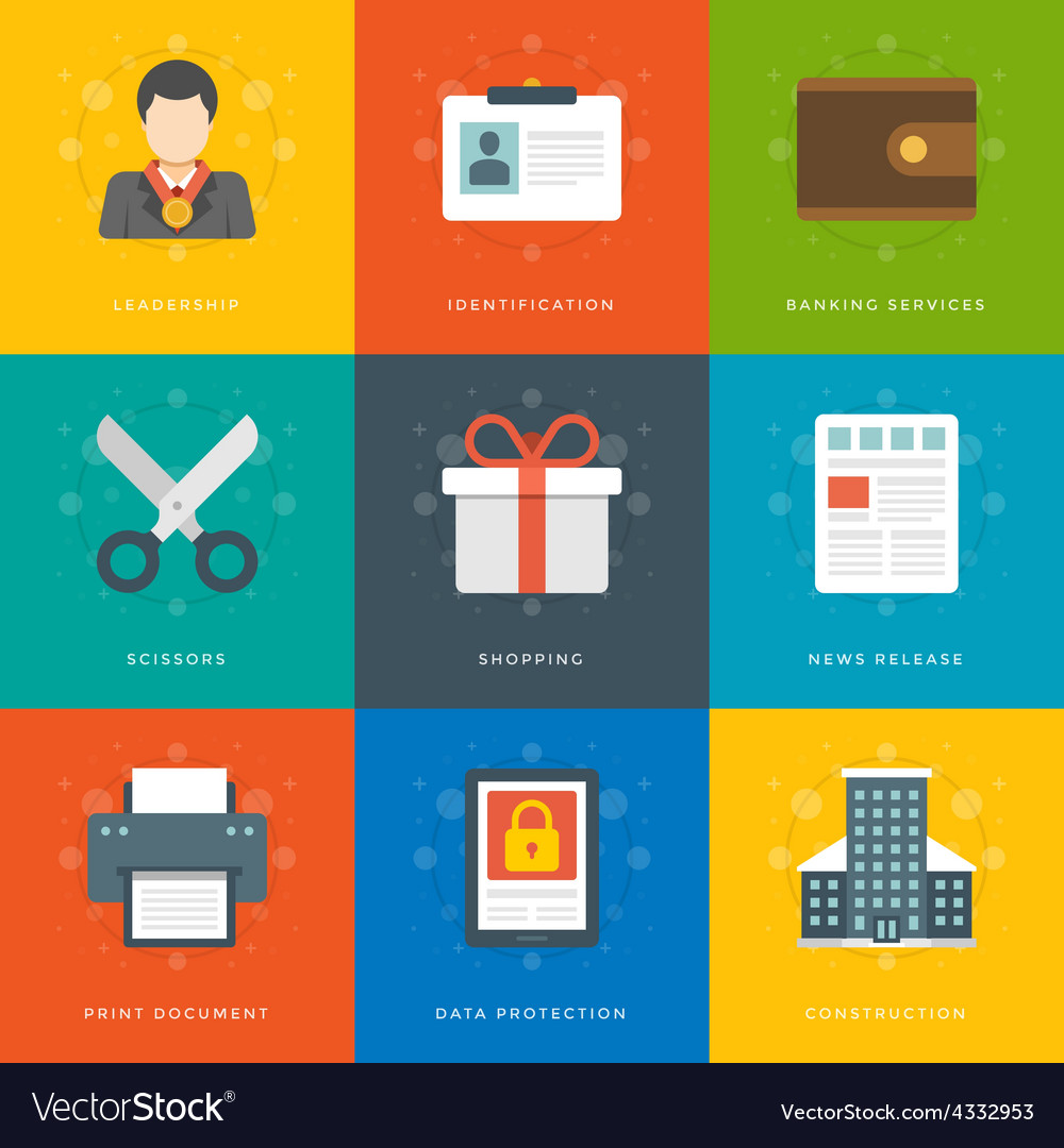 Flat design icons Royalty Free Vector Image - VectorStock