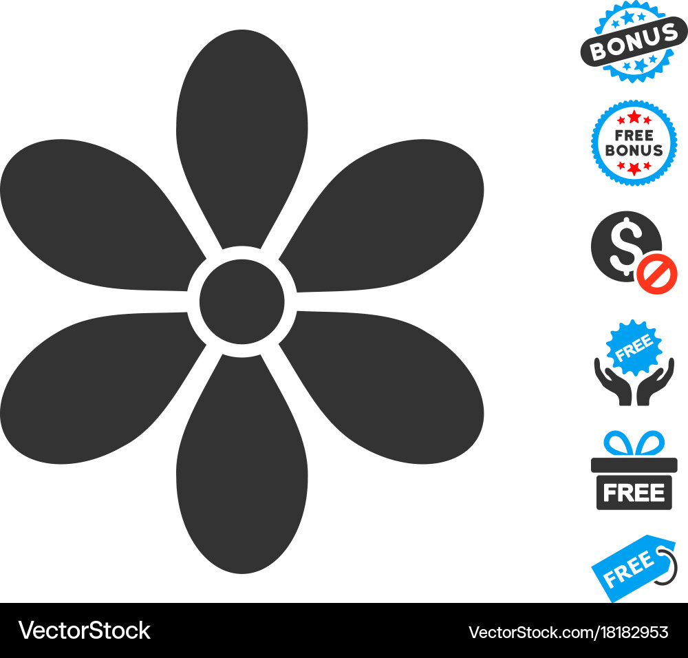 Flower icon with free bonus Royalty Free Vector Image