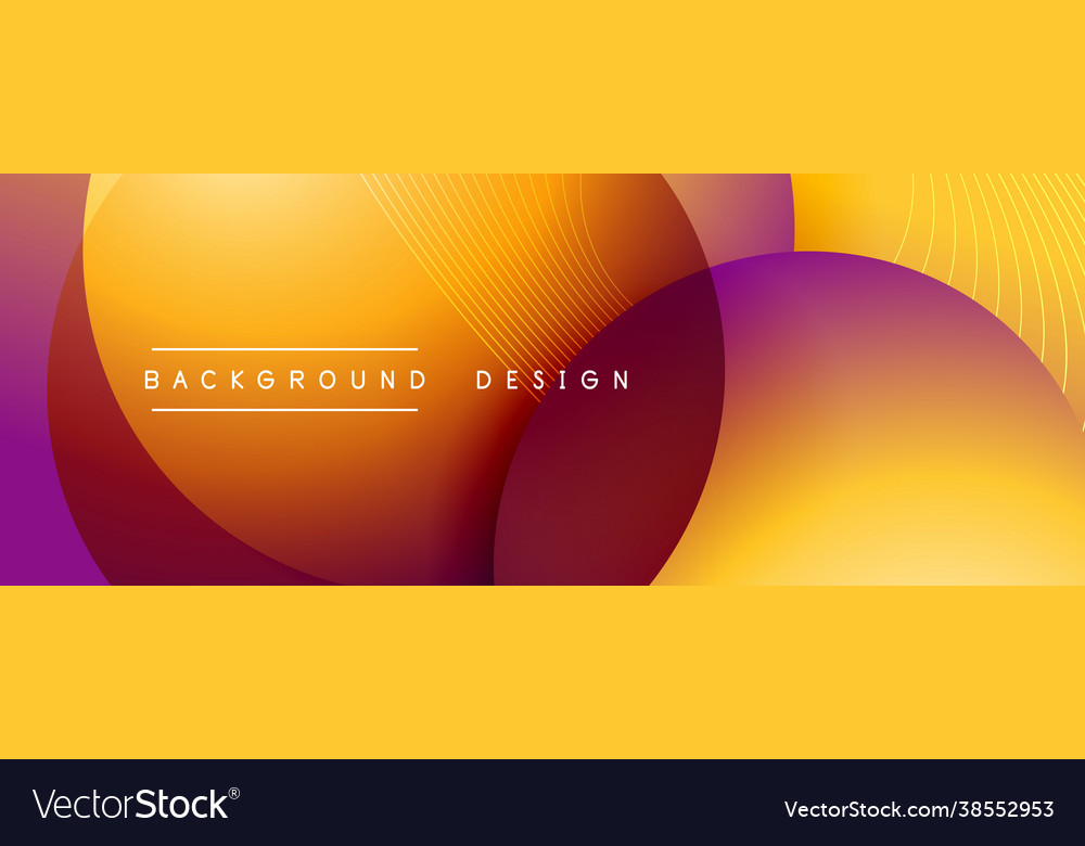 Gradient circles with shadows techno Royalty Free Vector