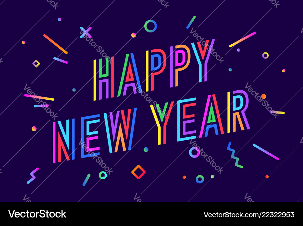Happy new year greeting card Royalty Free Vector Image