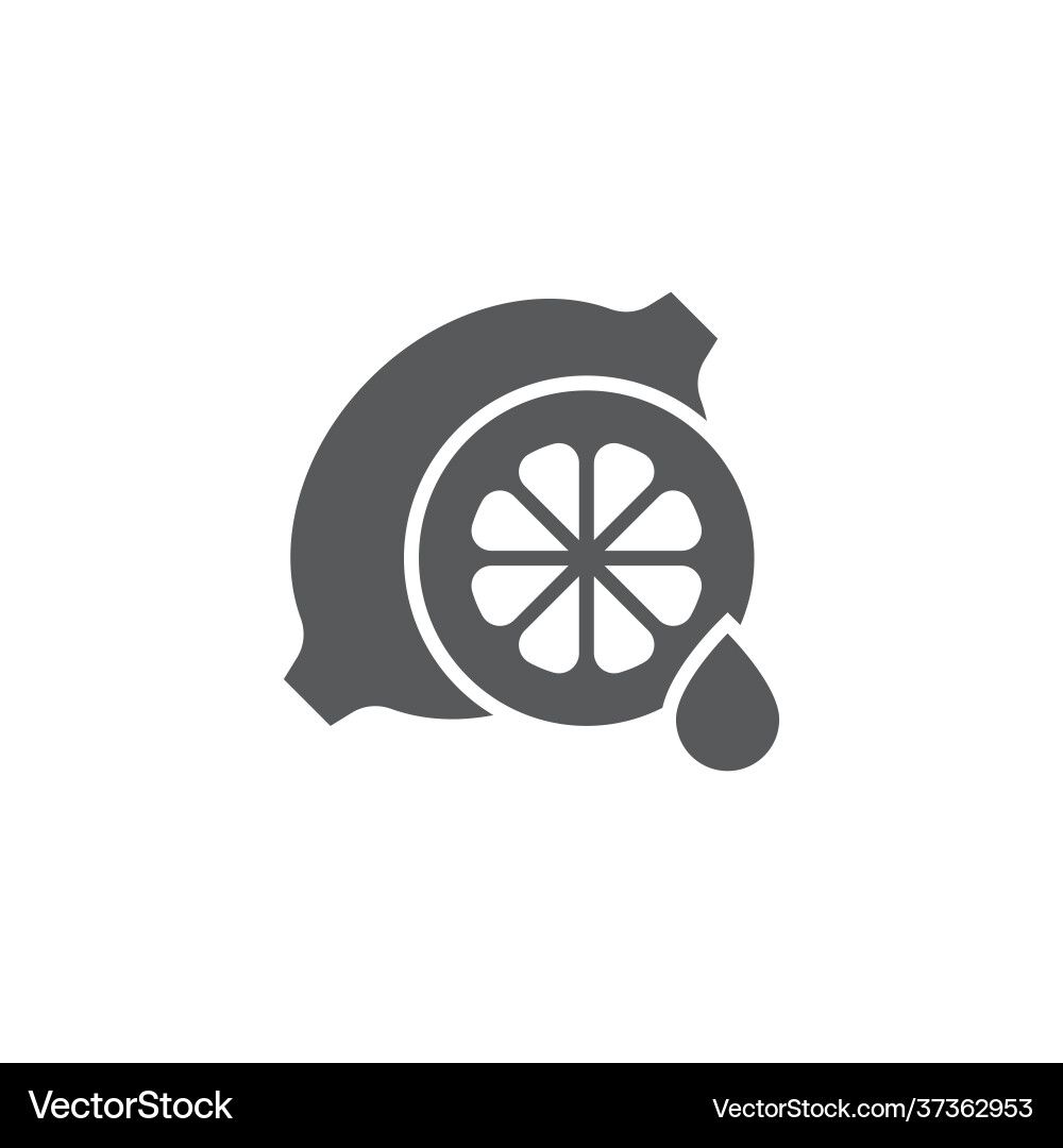 Lemon and juice drop outline icon linear style Vector Image