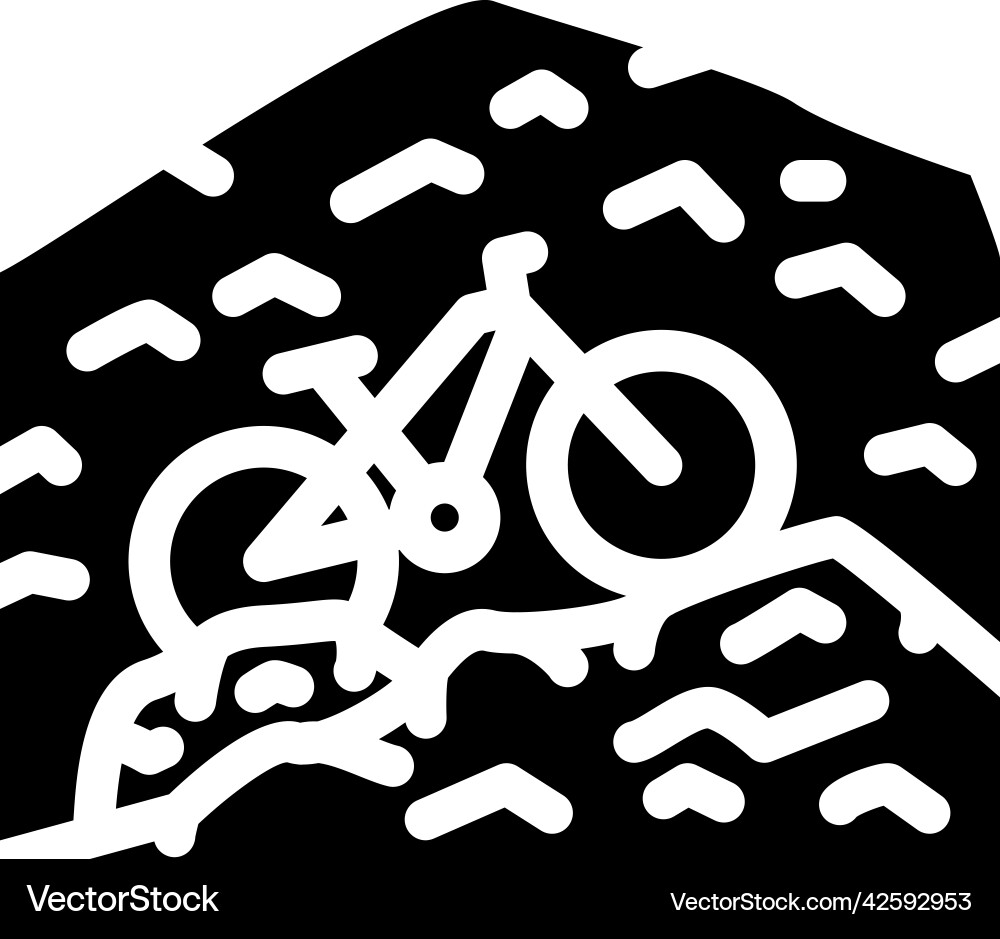 Mountain riding glyph icon Royalty Free Vector Image