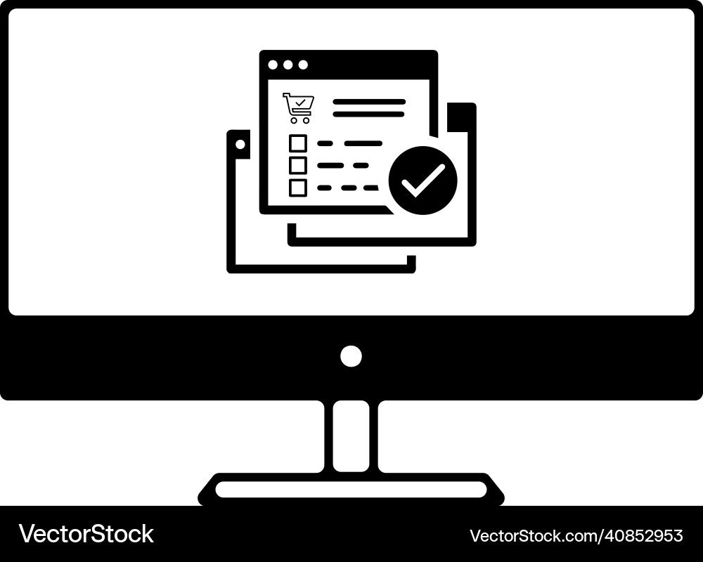Purchase order line icon outline sign Royalty Free Vector