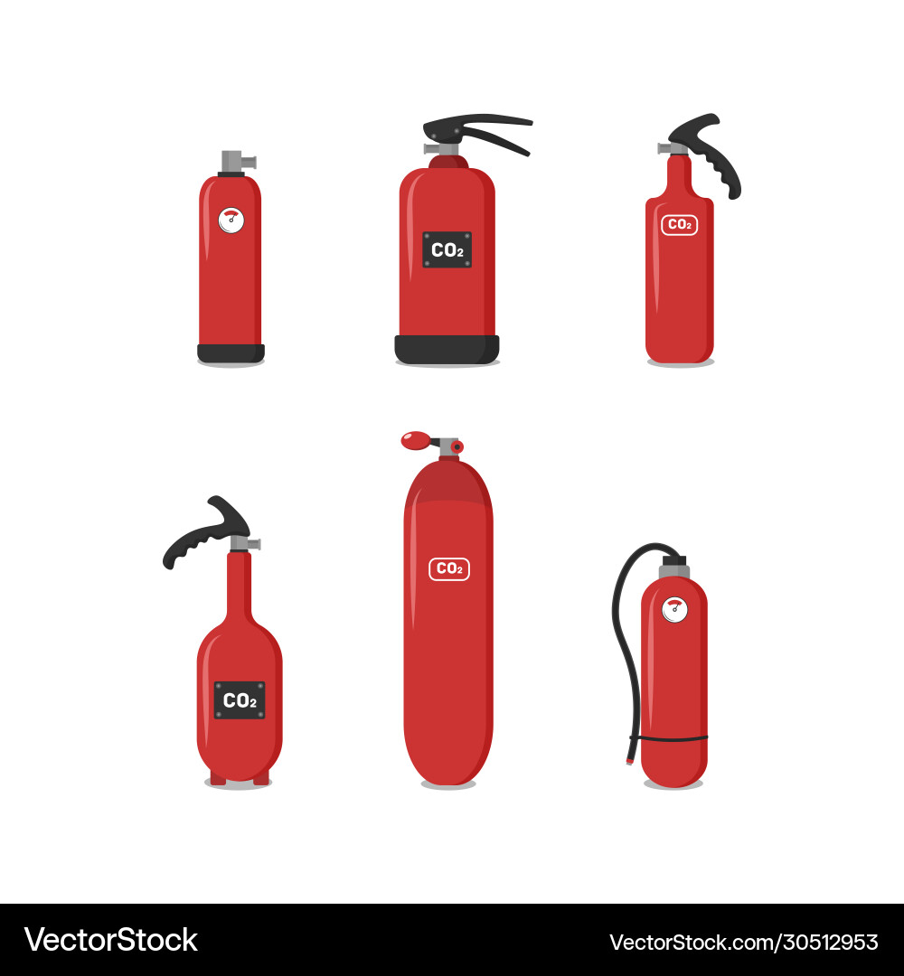 Set fire extinguishers Royalty Free Vector Image