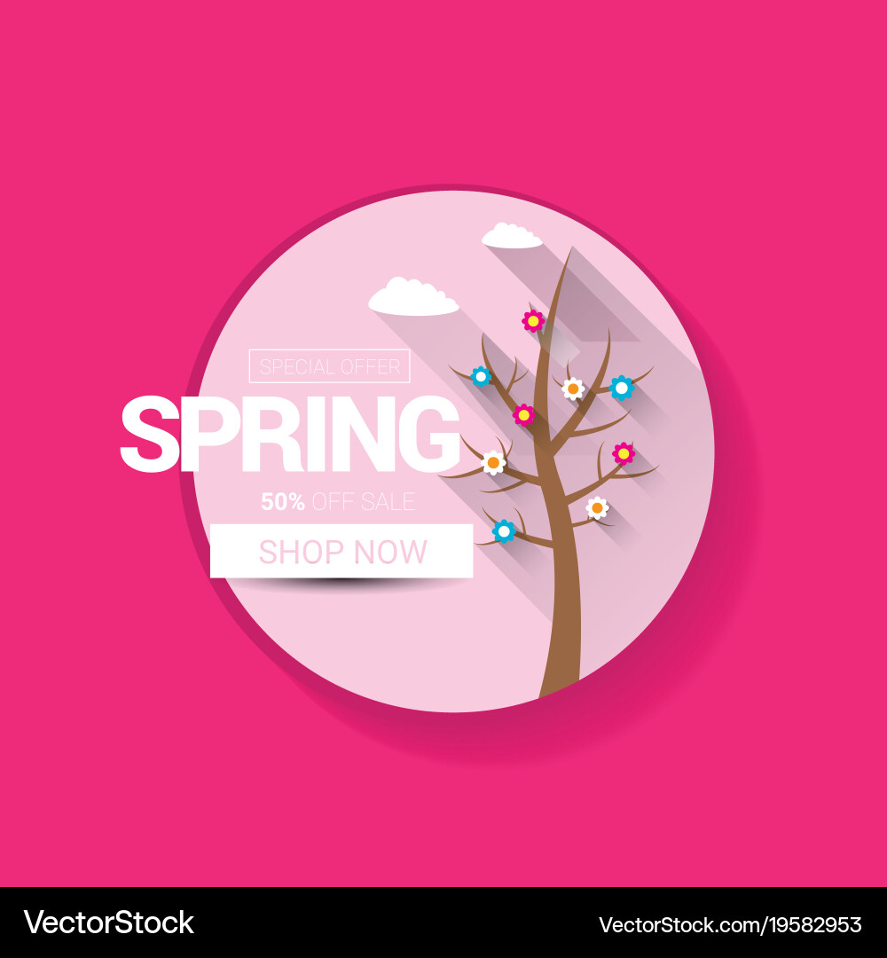 Spring sale design template banner or tag Vector Image