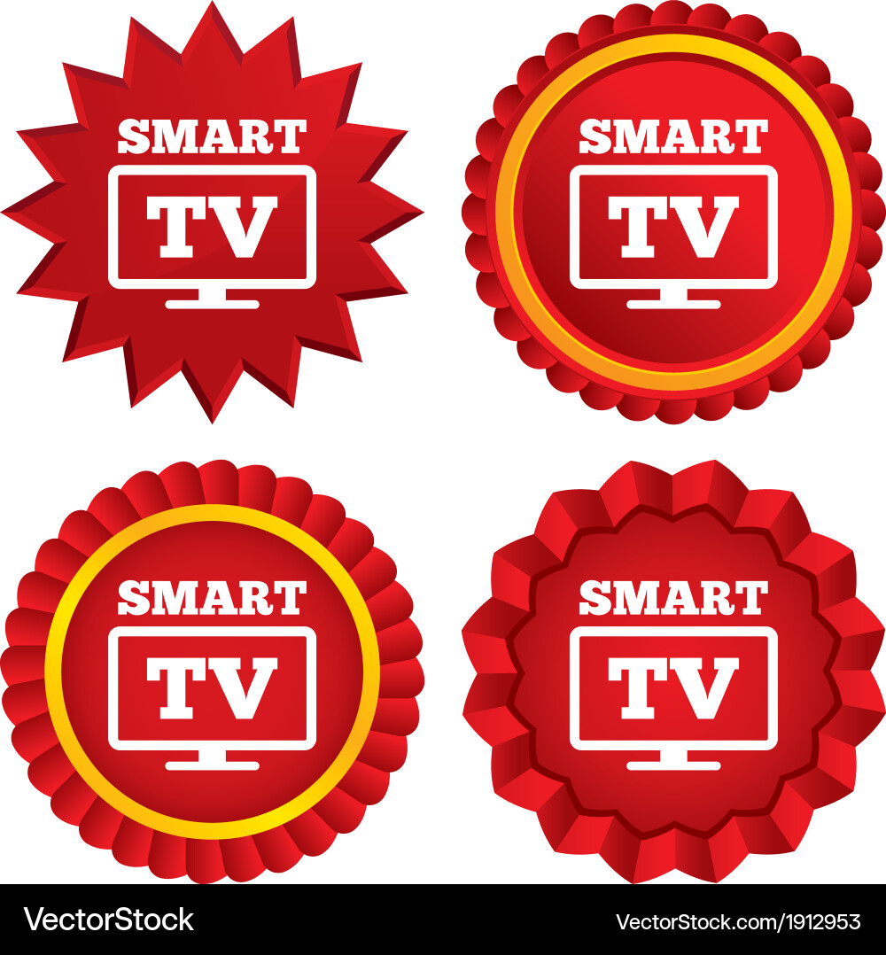 Widescreen smart tv sign icon television set Vector Image