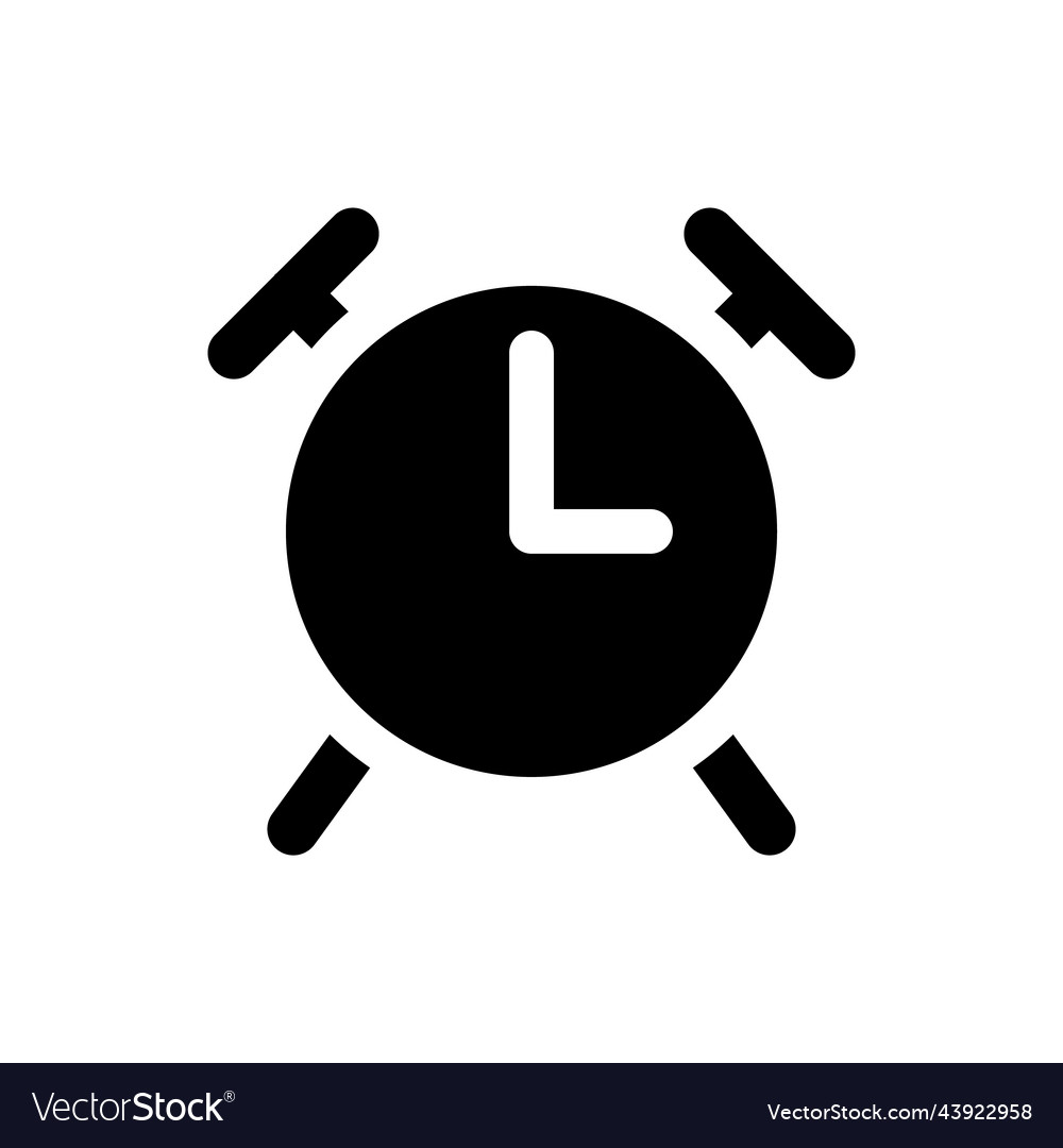Alarm clock black glyph ui icon Royalty Free Vector Image