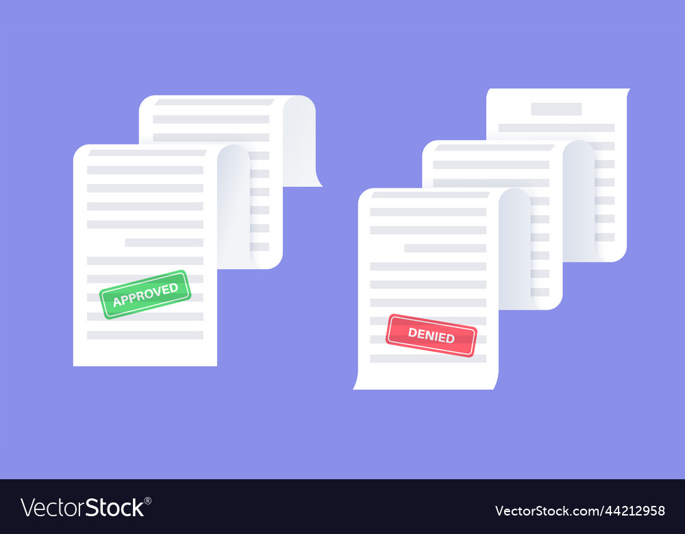 Approve deny document Royalty Free Vector Image Approve deny document Royalty Free Vector Image