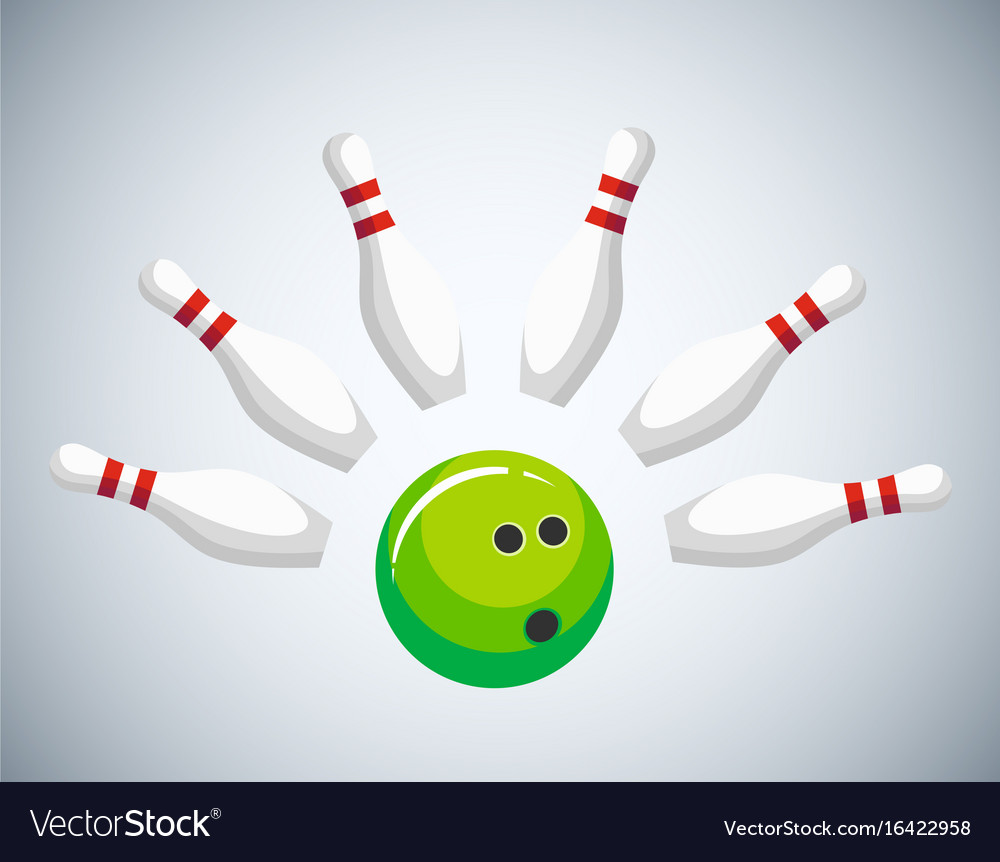 Bowling ball and pins Royalty Free Vector Image Bowling ball and pins Royalty Free Vector Image