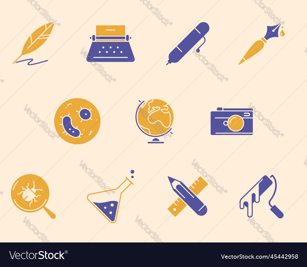 Creative learning icon set Royalty Free Vector Image