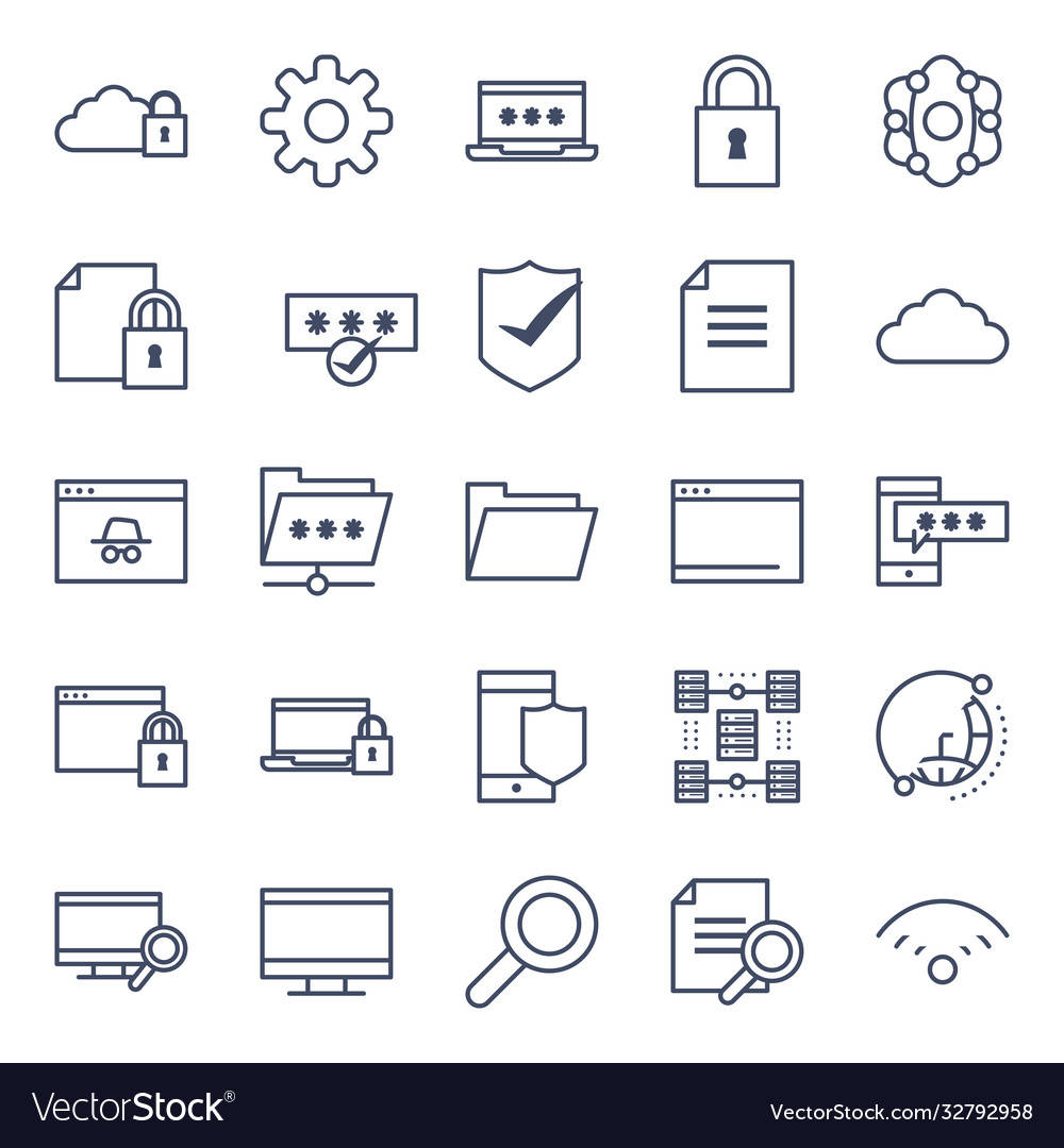 Data line style icon set design Royalty Free Vector Image