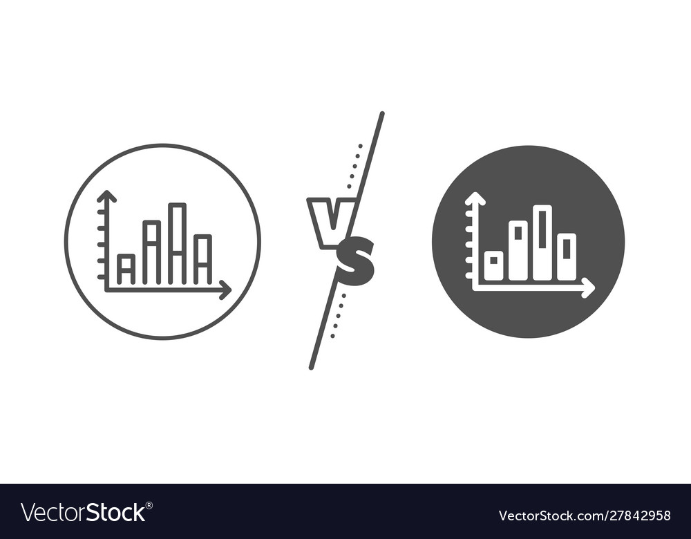 Diagram graph line icon column chart sign Vector Image