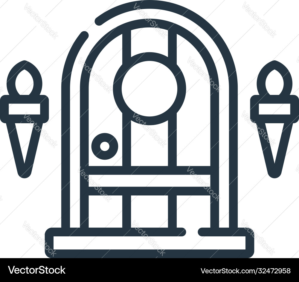 Dungeon icon isolated on white background outline Vector Image