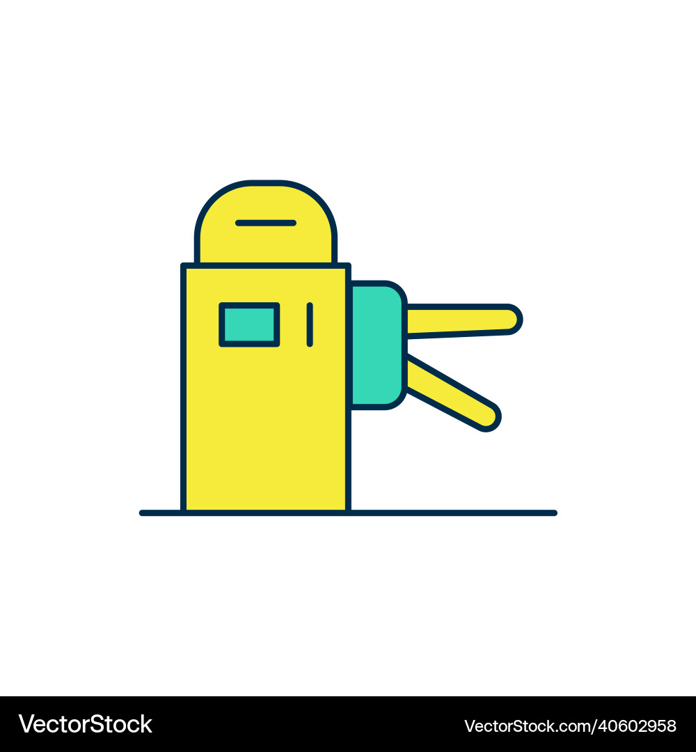 Filled outline turnstile icon isolated on white Vector Image