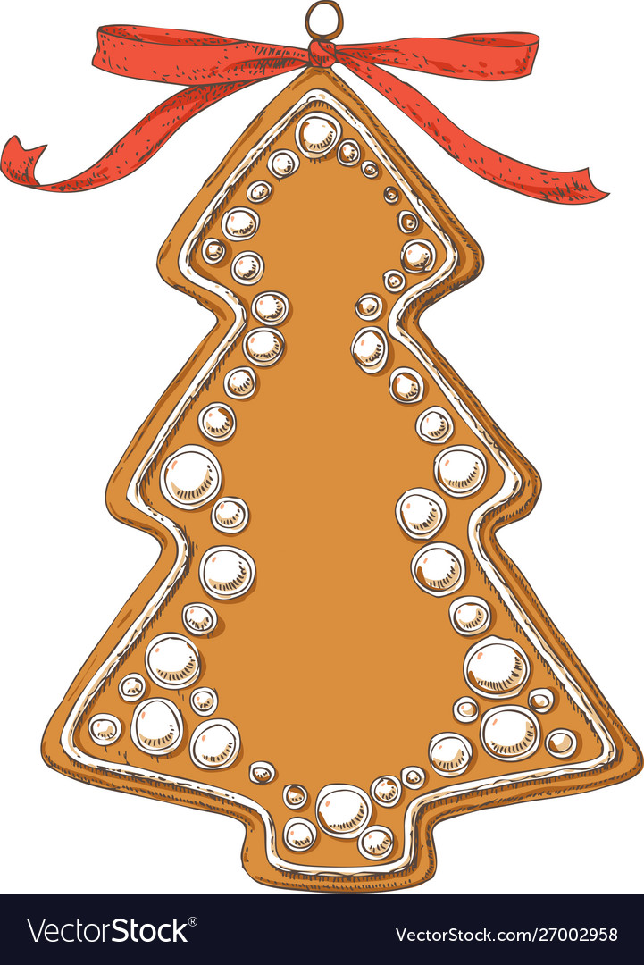 Gingerbread christmas tree Royalty Free Vector Image