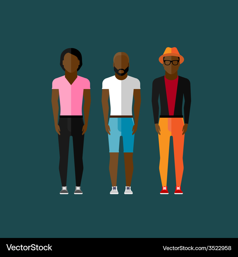 Men fashion style in flat Royalty Free Vector Image