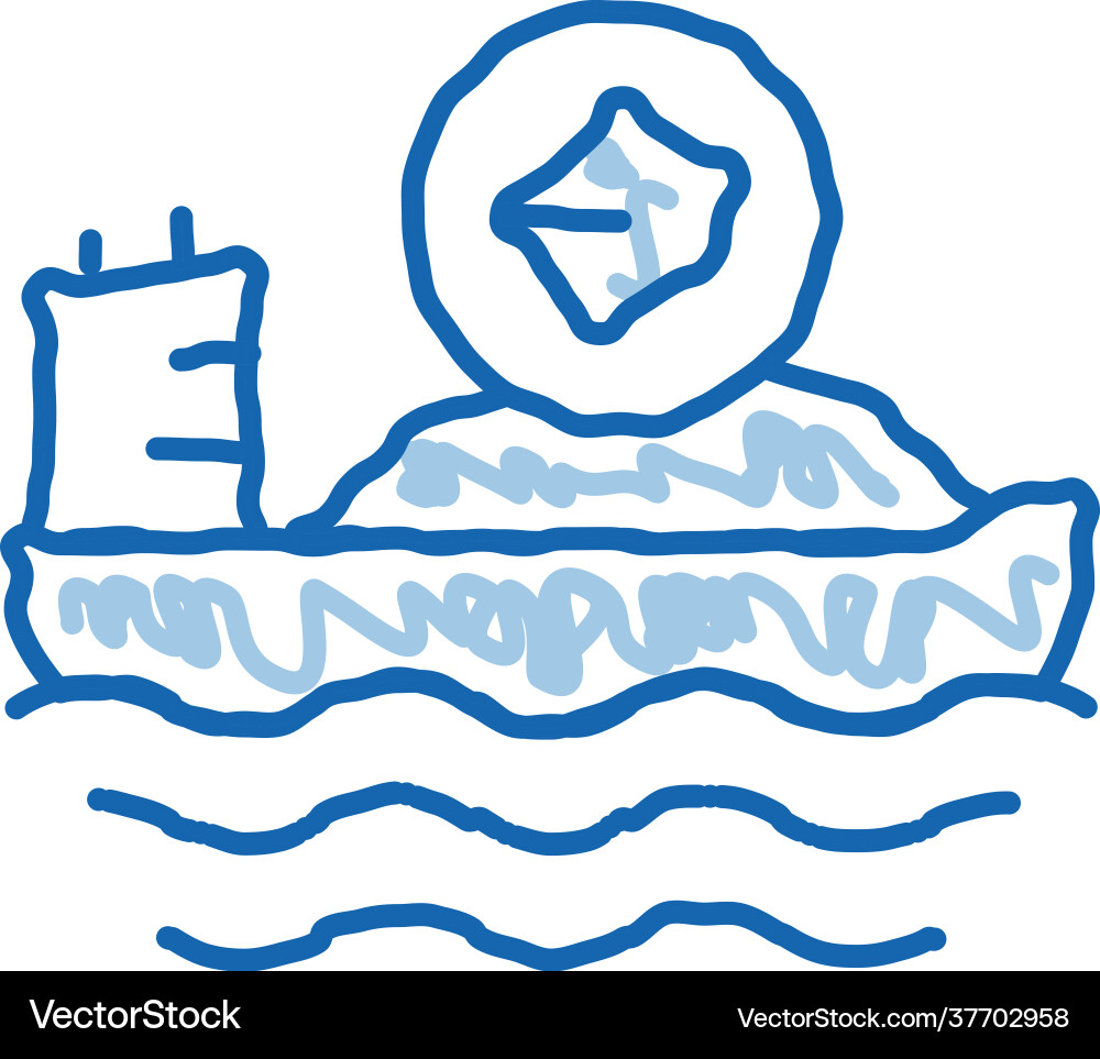 Mobile boat with coal doodle icon hand drawn Vector Image