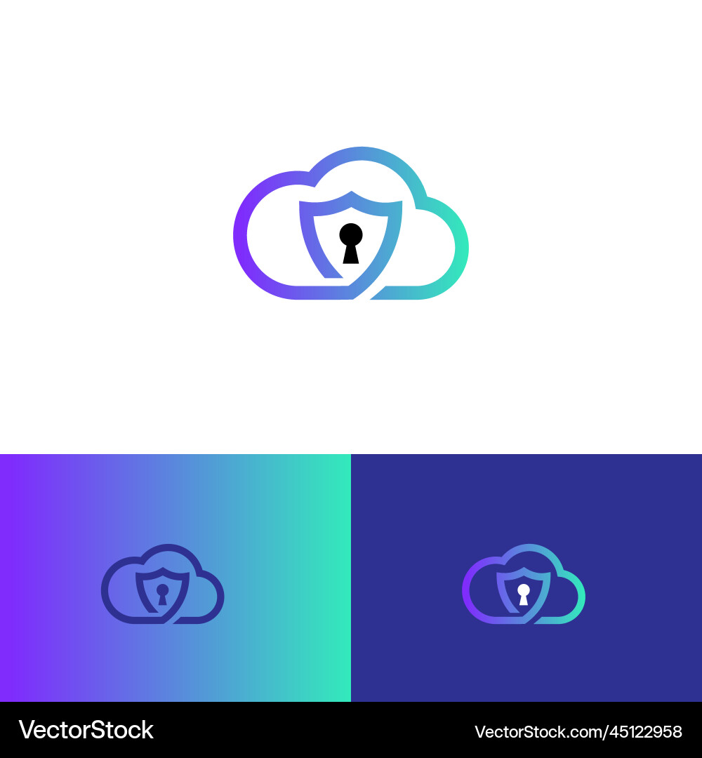 Online secure and guarded shield cloud storage Vector Image