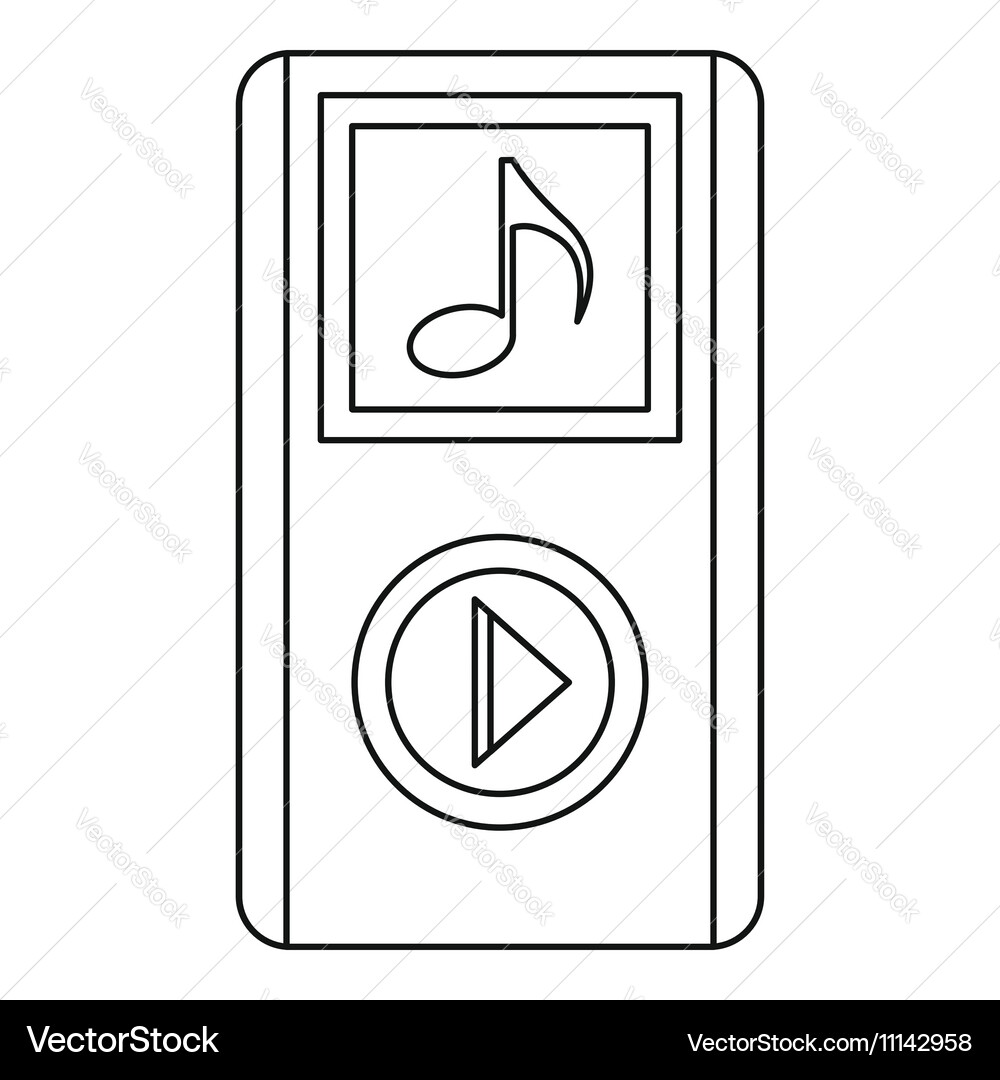 Portable media player icon outline style Vector Image