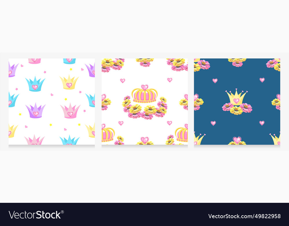Princess pattern set Royalty Free Vector Image
