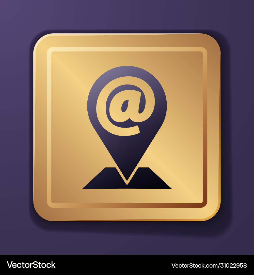Purple location and mail and e-mail icon isolated Vector Image