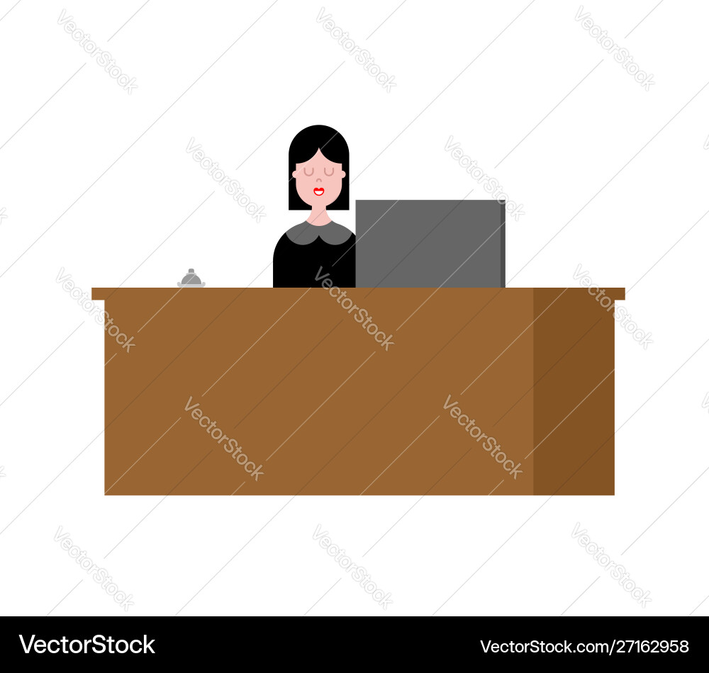 Reception girl and rack acceptance guests Vector Image