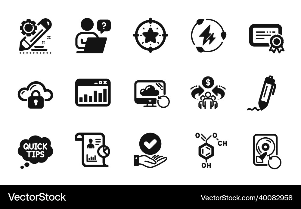 Set of recovery cloud star target Royalty Free Vector Image