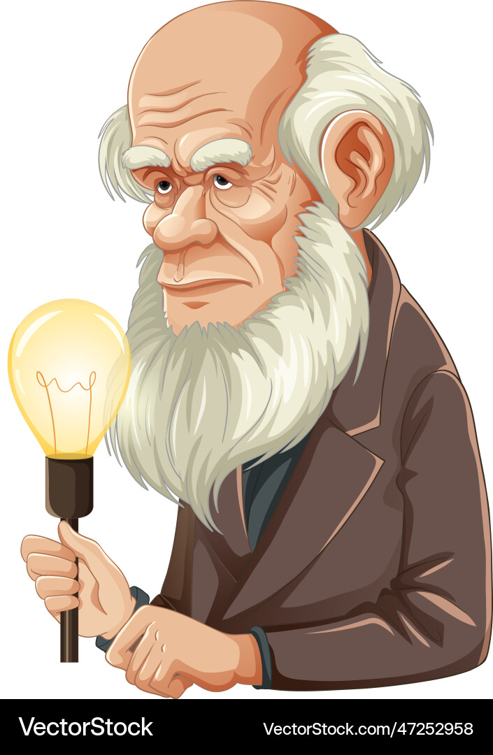 Thomas edison portrait cartton character Vector Image