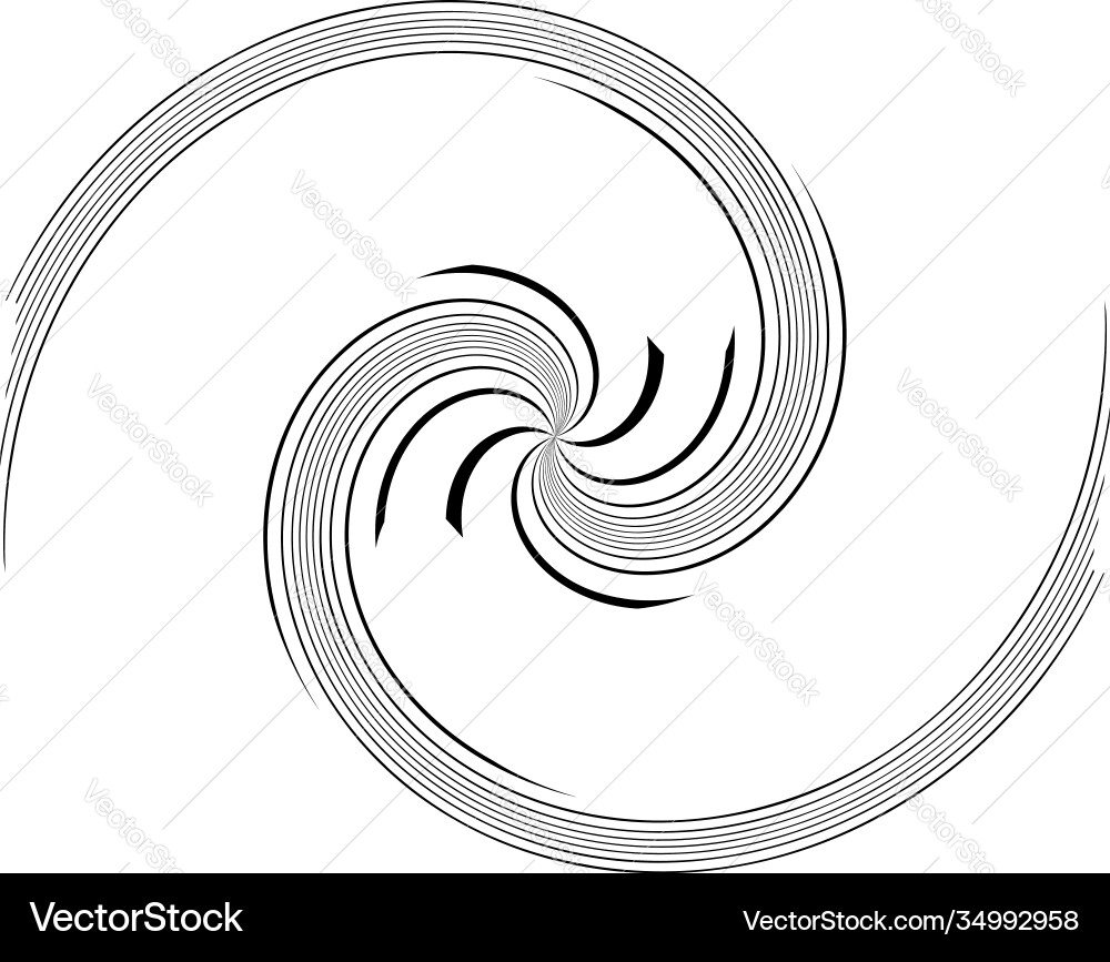 Twist spiral circular abstract shapes design Vector Image