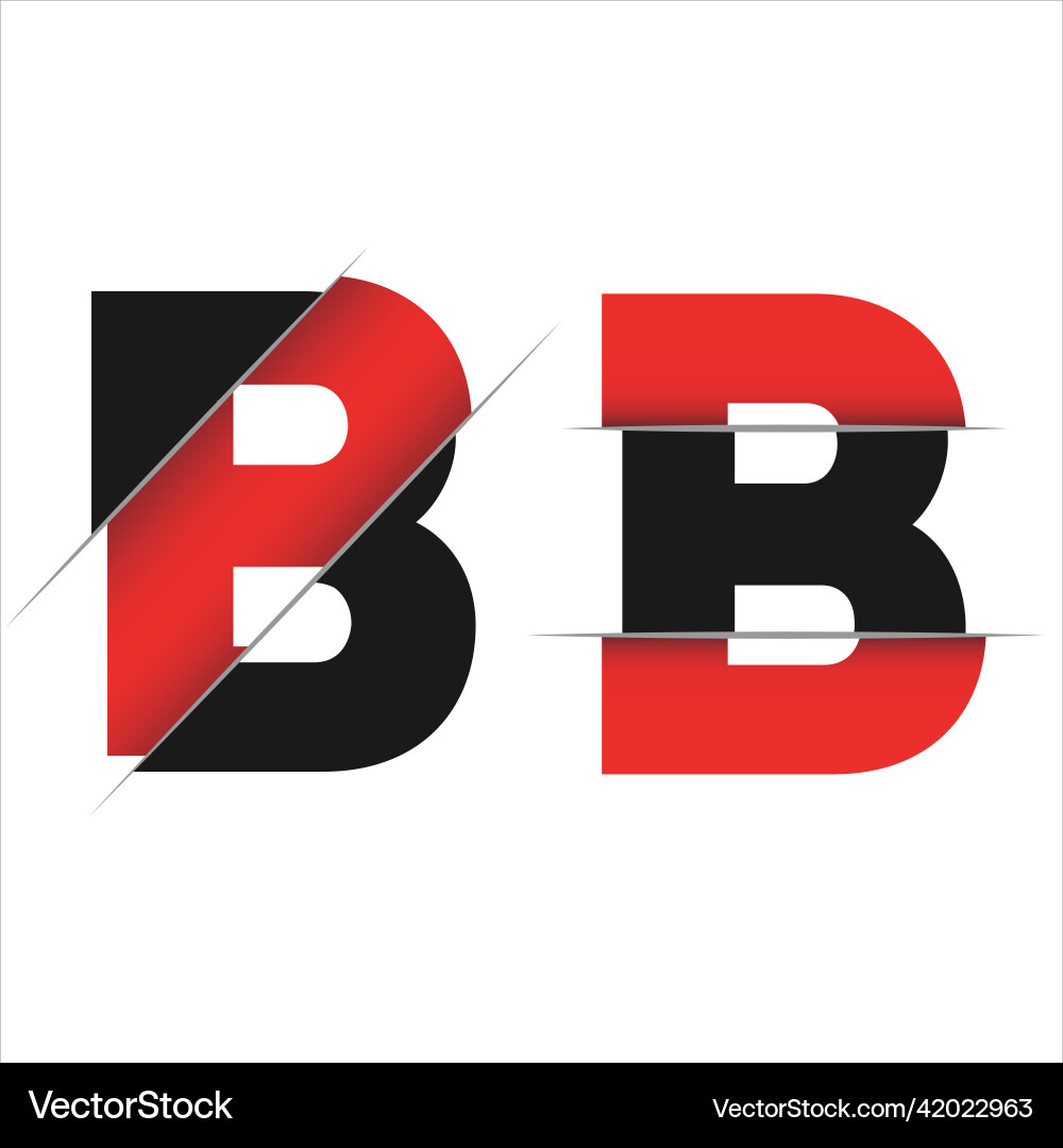 B letter logo design with creative cut and serif Vector Image