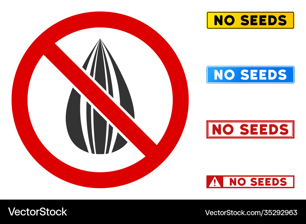 Flat no sunflower seed sign with words Royalty Free Vector