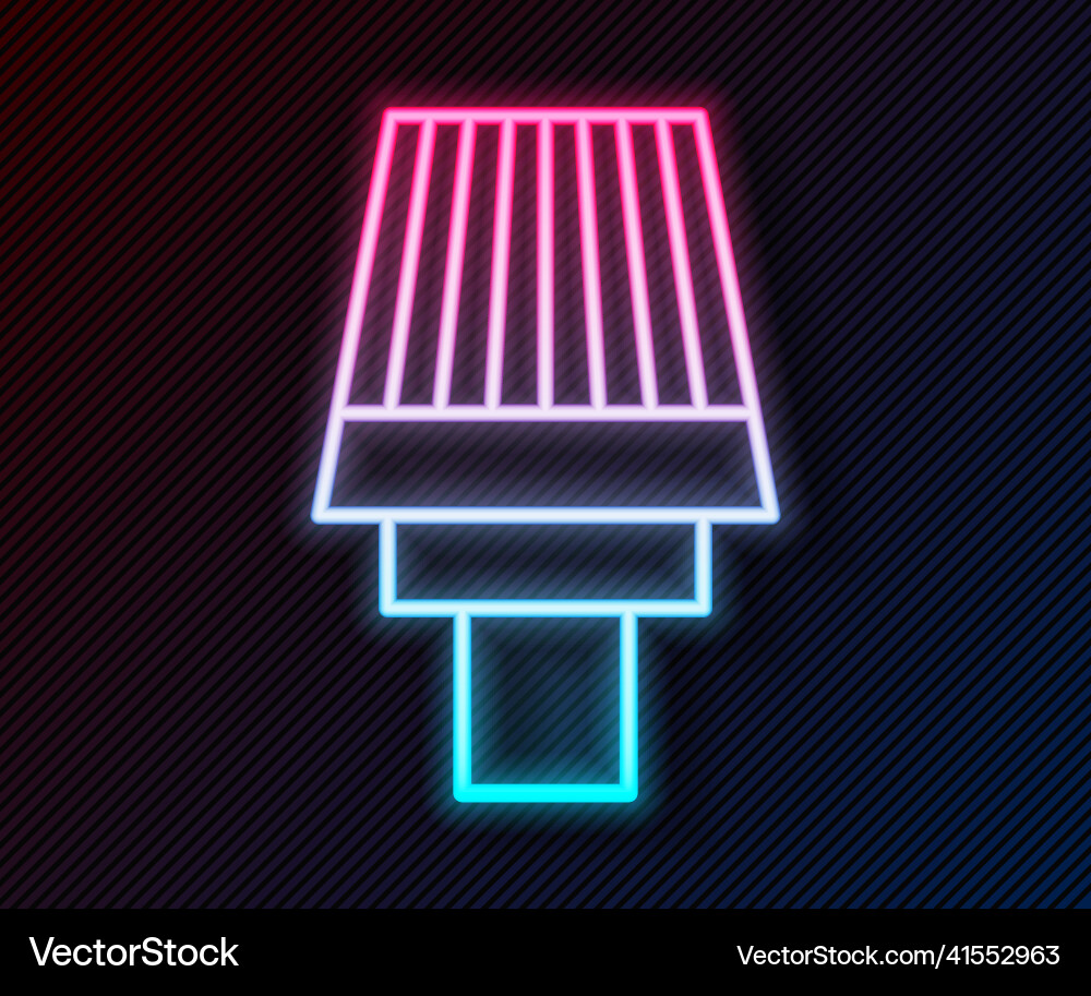 Glowing neon line car air filter icon isolated Vector Image