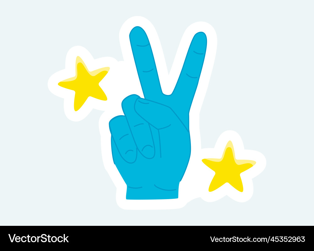Human hand with two fingers shows victory Vector Image