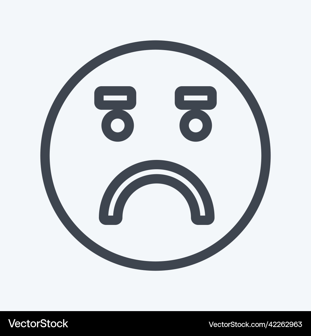 Icon emoticon worried suitable for emoticon Vector Image