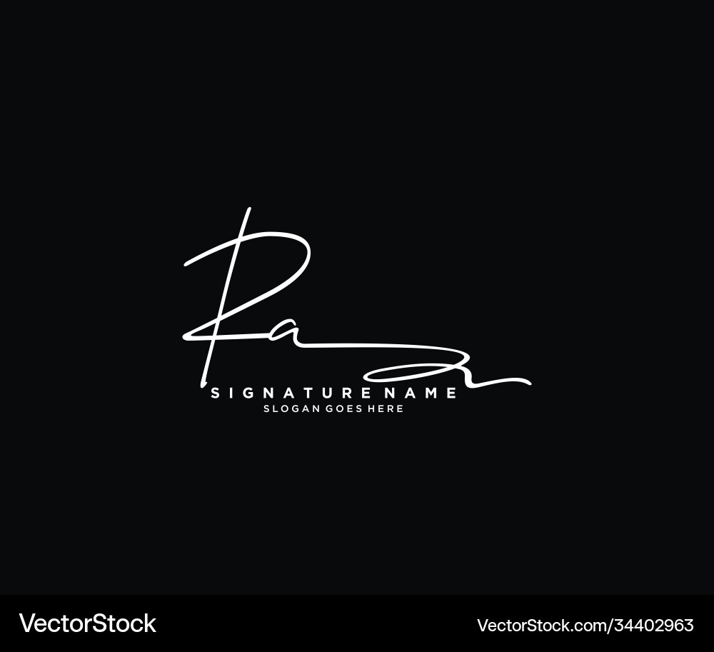 Letter ra signature logo template Royalty Free Vector Image