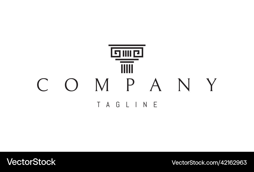 Logo on which an abstract image of a column Vector Image