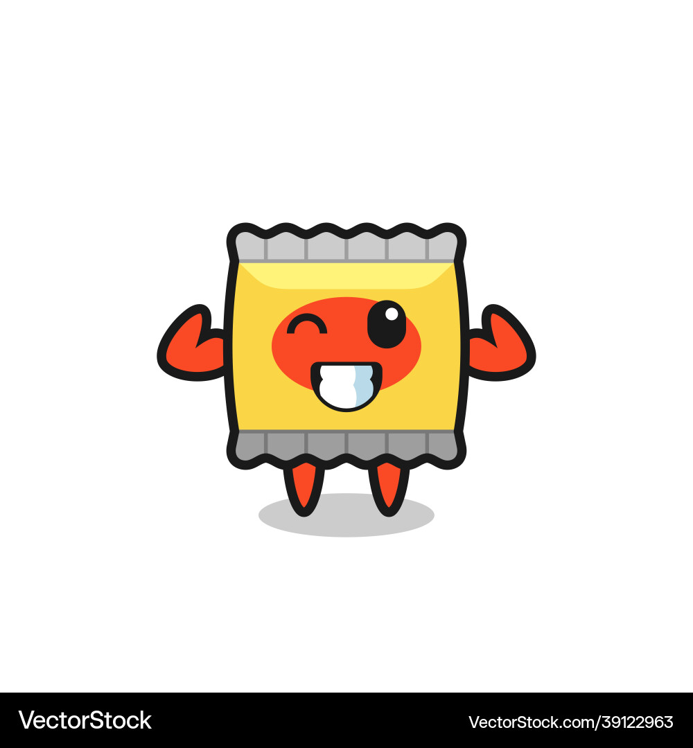 Muscular snack character is holding a protein Vector Image