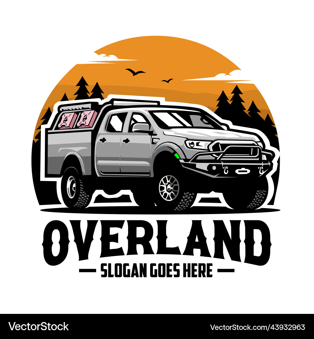 Overland camper truck Royalty Free Vector Image
