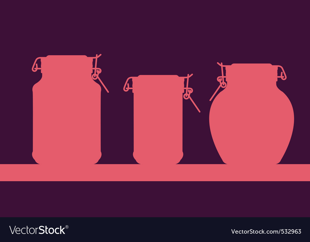 Three different kitchen jars Royalty Free Vector Image