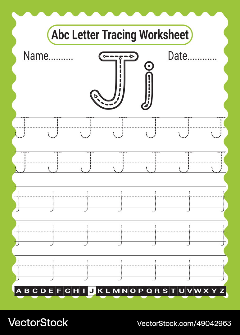 Uppercase and lowercase letter tracing worksheets Vector Image