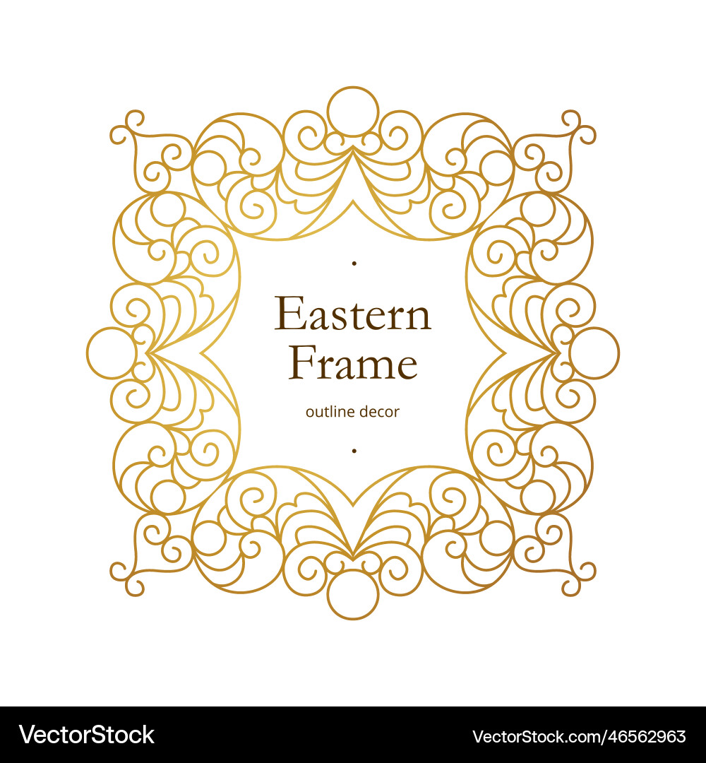 Vintage frame in eastern style Royalty Free Vector Image