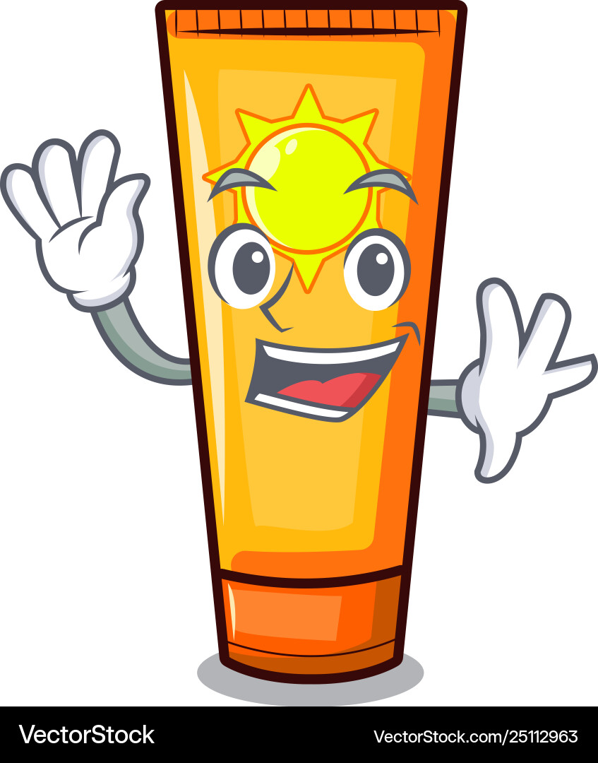 Waving sun cream isolated in character Royalty Free Vector