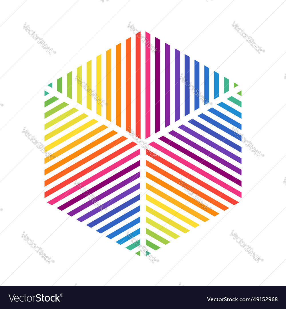 Abstract isometric full spectrum rainbow colors Vector Image