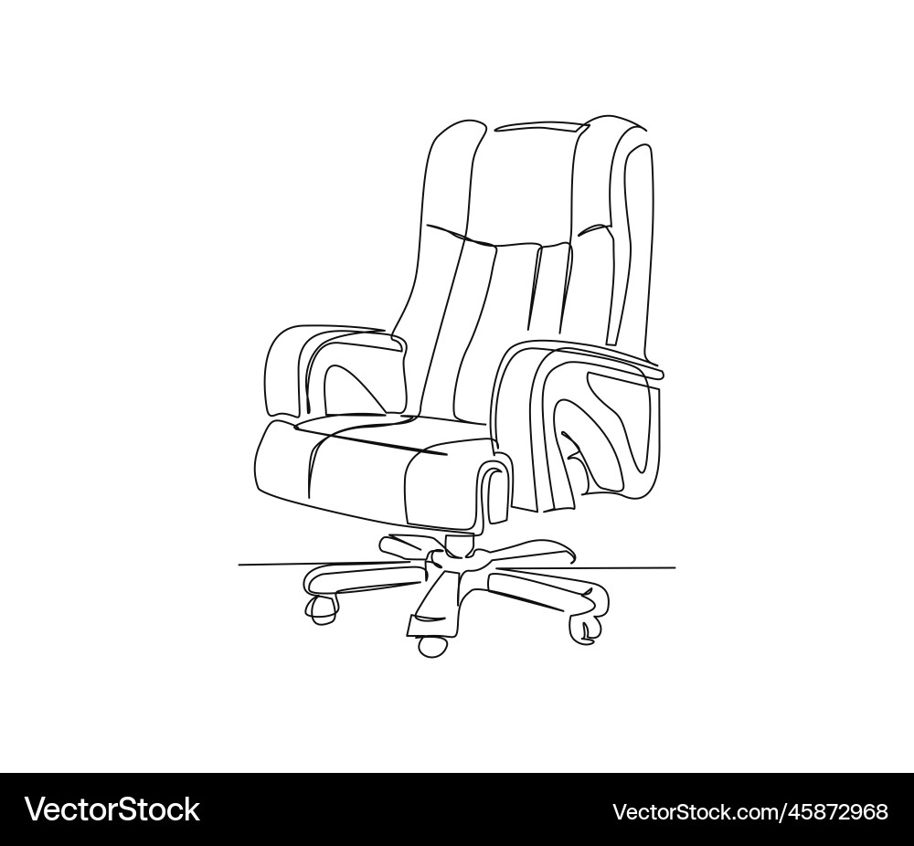 Continuous one line drawing of modern work chair Vector Image