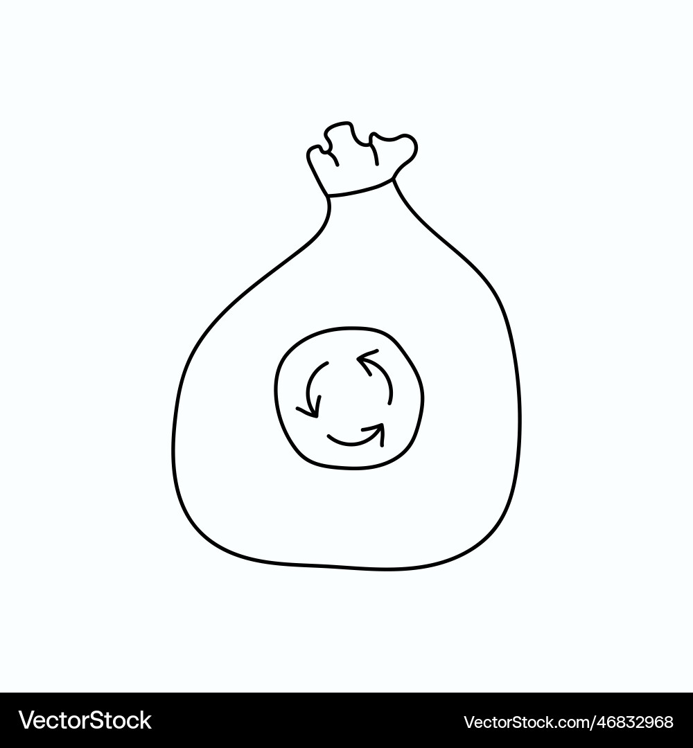Hand drawn of trash bag Royalty Free Vector Image