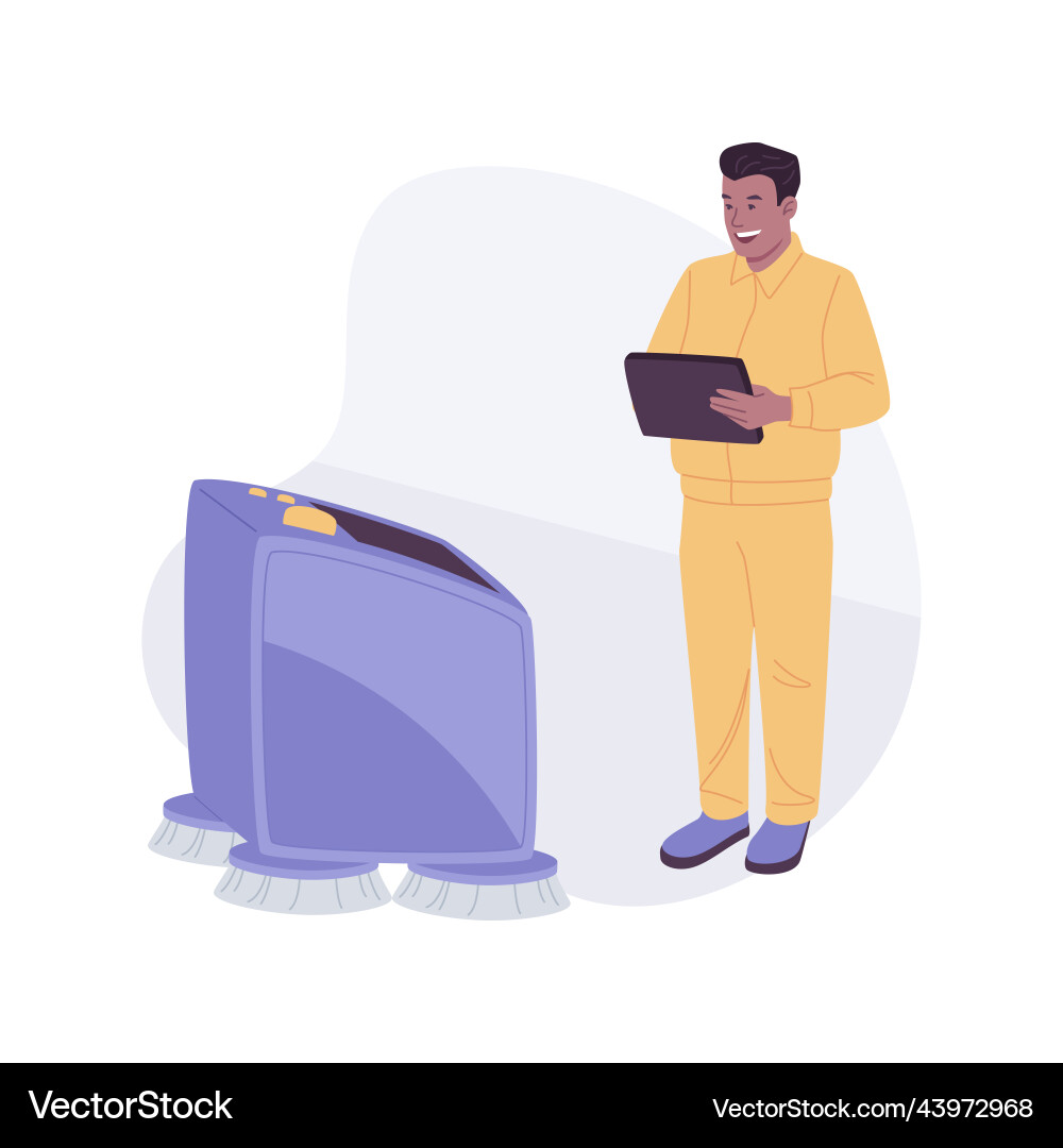 Industrial cleaning robot isolated cartoon Vector Image