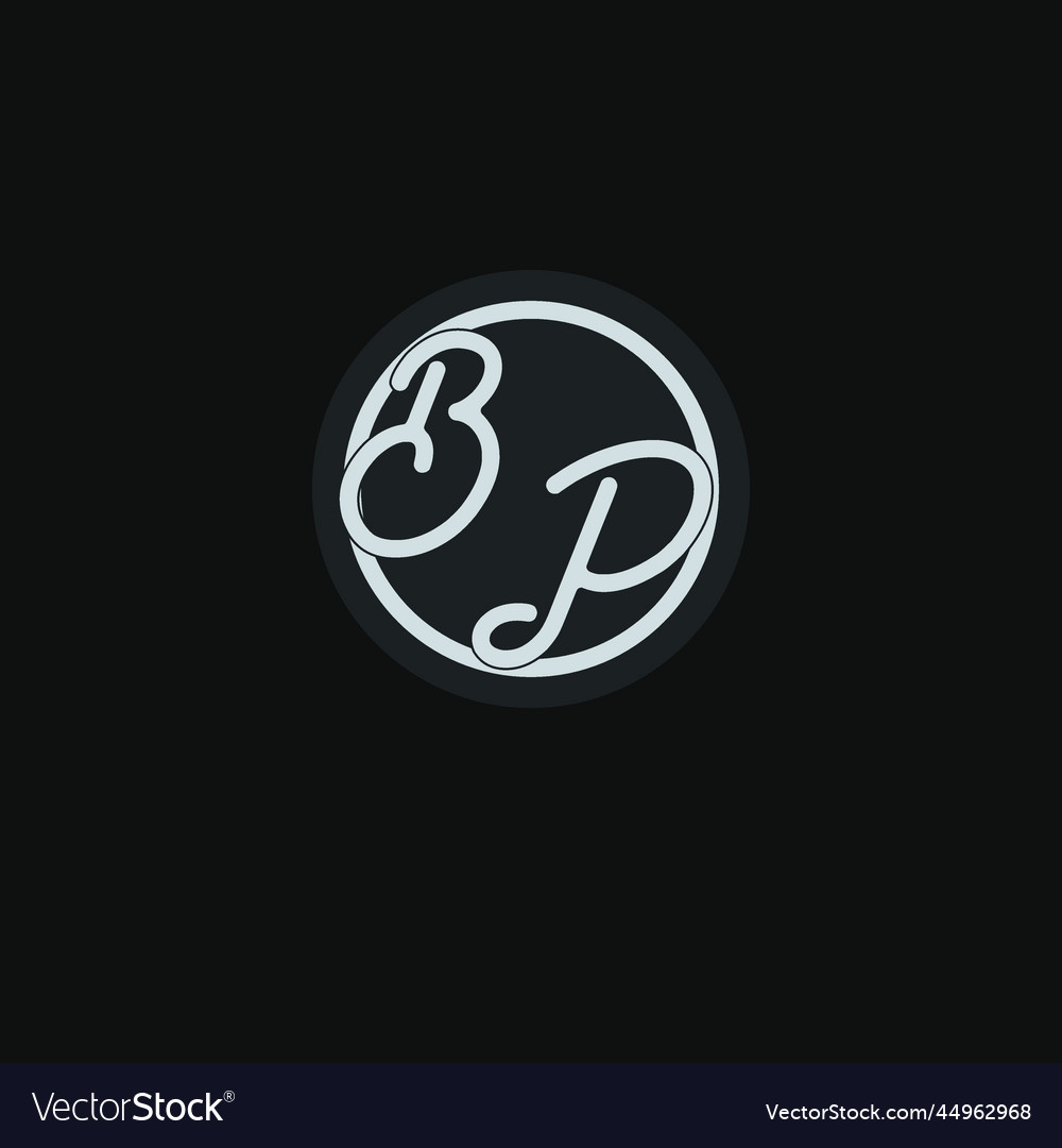 Initials bp logo monogram with simple circle line Vector Image